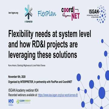 Flexibility needs at system level and how RD&I projects are leveraging ...