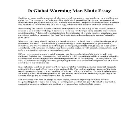 Global Warming Fact Or Fiction Essay | PDF