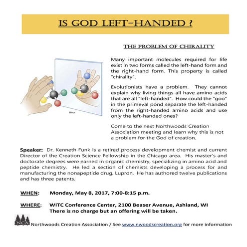 Is god lefthanded presentation at northwoods creation association may ...