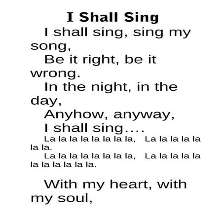 I shall sing | DOC