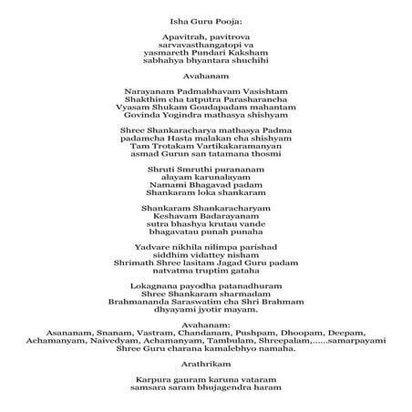 Isha yoga guru pooja | PDF