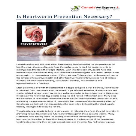 Is Heartworm Prevention Necessary? | PDF