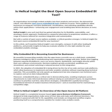Is Helical Insight the Best Open Source Embedded BI Tool.docx