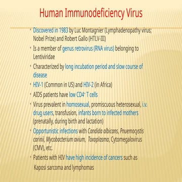 Human immunodeficiency virus in humans. | PPT