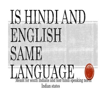 Is hindi and english same language | PPTX