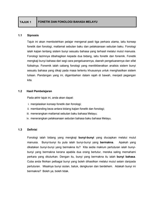 Fonetik bahasa melayu | PDF