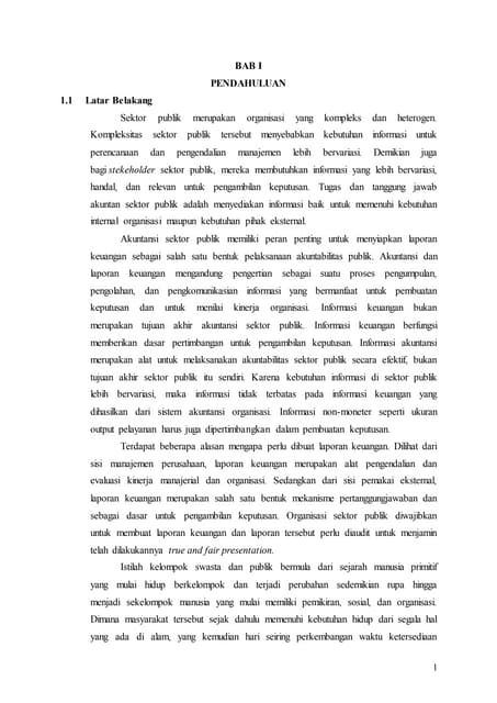 Bab 1 ASP : Karakteristik dan Lingkungan Sektor Publik | PDF