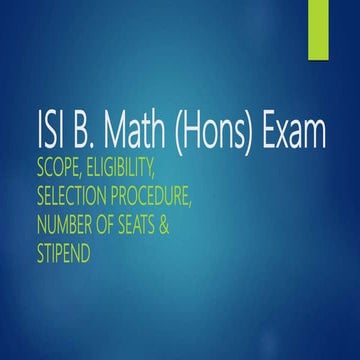 ISI Bachelor of Mathematics (B. Math) Information | PPTX