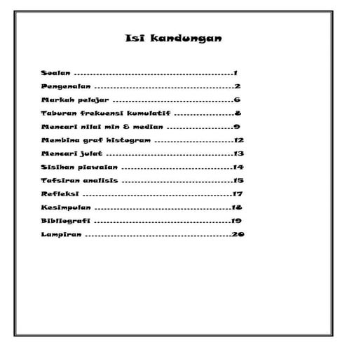 Isi kandungan | DOCX