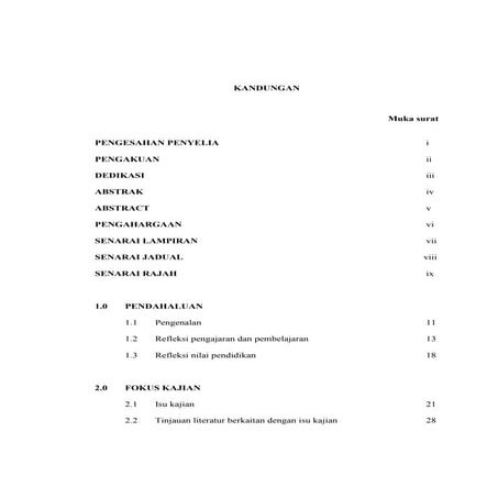 Isi kandungan | DOCX