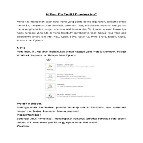 Isi menu file excell beserta fungsinya | PDF
