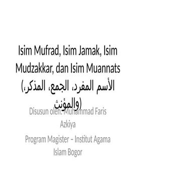 Isim_Mufrad_Jamak_Mudzakkar_Muannats_Faris.pptx