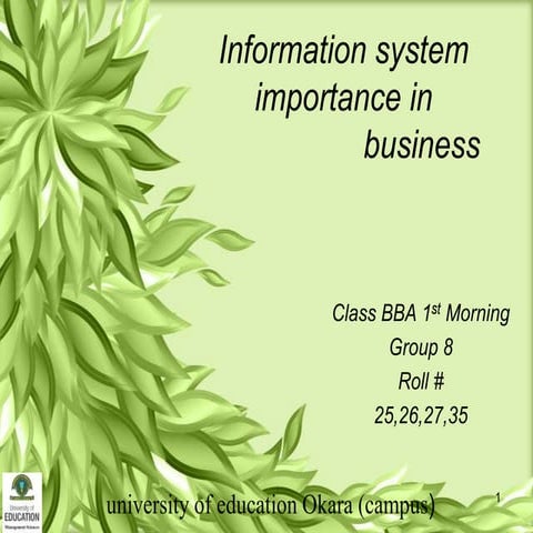 Is importance in business, bba 1 | PPT