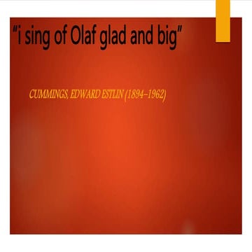 I sing of olaf glad and big | PPTX | Humor and Satire | Pop Culture