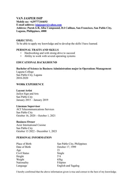 Educational requirements monica R. cericos | DOCX