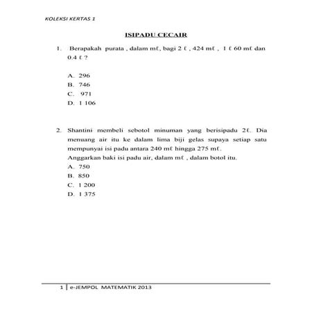 Isipadu cecair | DOC