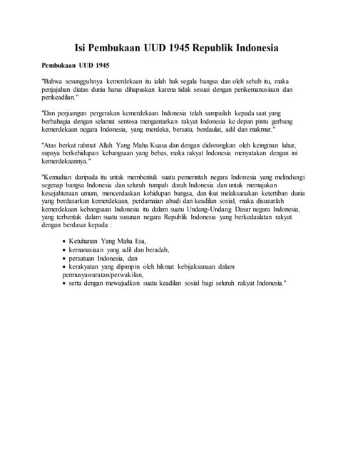 Pembukaan UUD 1945 | DOCX