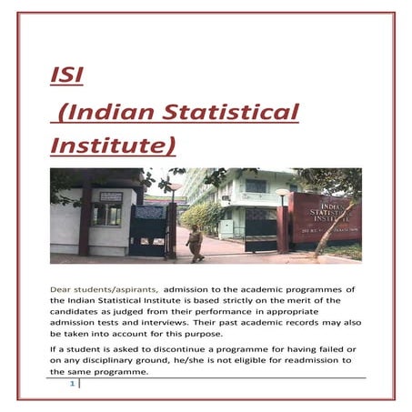 Isi B Stat M Stat Tuition Coaching Online And Live Docx