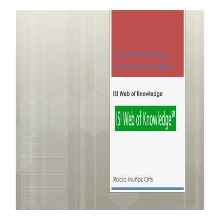 ISI web of Knowledge' Customers | PPTX