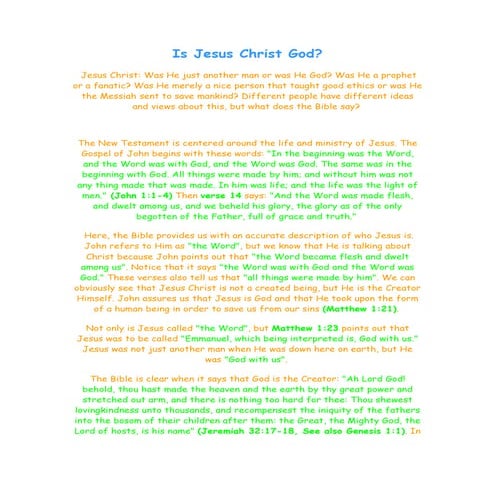 Is Jesus Christ God | PDF