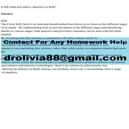 Is kill chain preventive, detective or bothSolutionboth,The.pdf | Information and Network ...