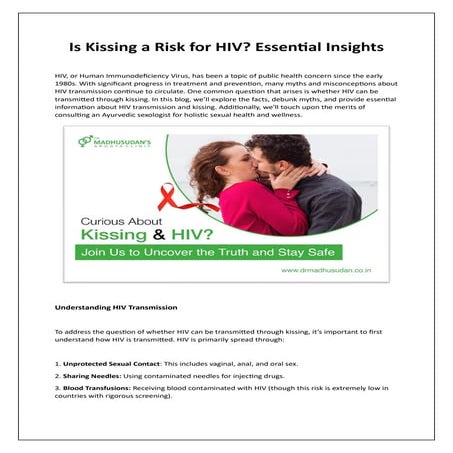 Is Kissing a Risk for HIV? important insight | PDF