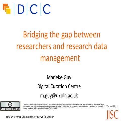 Bridging the gap between researchers and research data management | PPT
