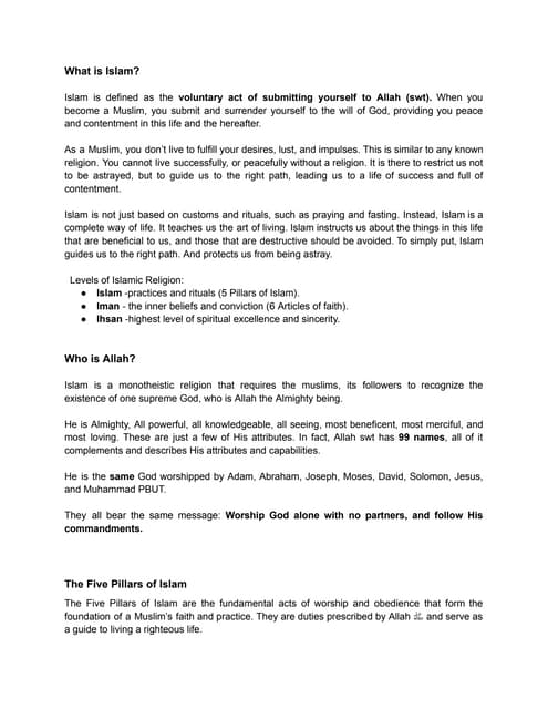 The Religion of Islam | PPTX