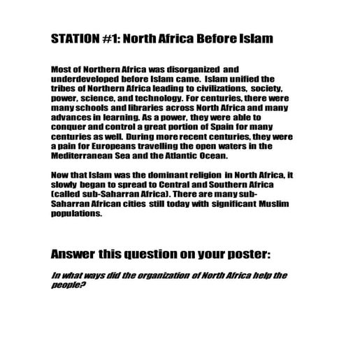 Islam & Africa stations | DOCX