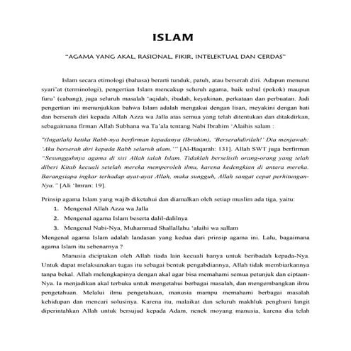Islam dan ilmu pengetahuan (by ilham) | PPTX