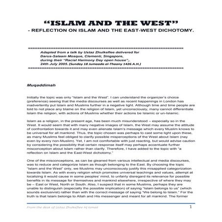 Islam and the west | PDF
