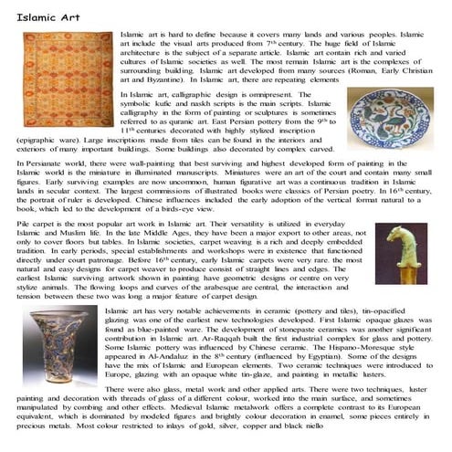Islamic art | DOCX