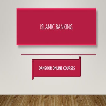 Introduction to Islamic Banking and Finance | PPTX
