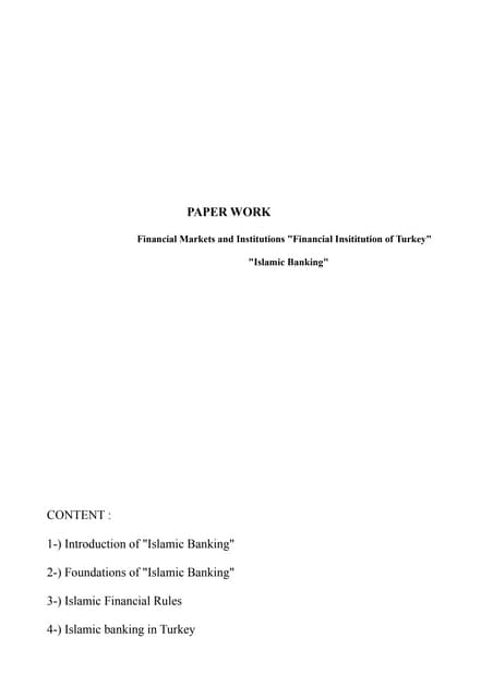 Essay On Islamic Banking | PDF