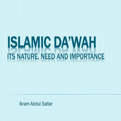 Islamic da‛wah | PPTX