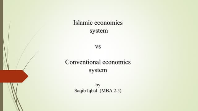 Chapter 3 Islamic Economic System and Conventional | PPTX