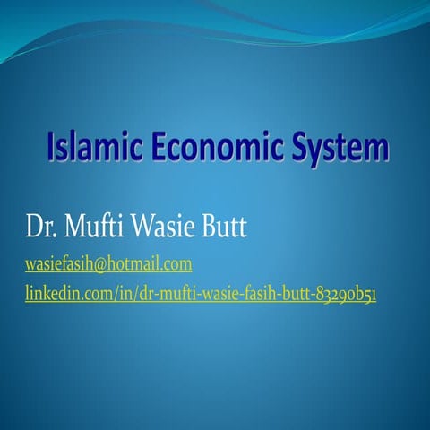 Islamic economic system and islamic banking | PPTX