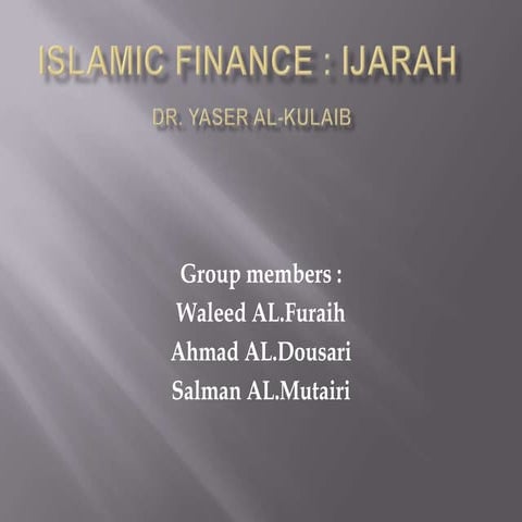 Islamic finance 1 | PPTX