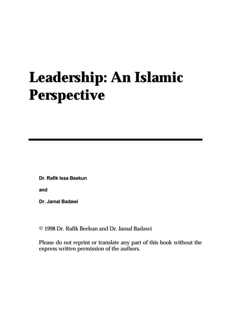 Leadership process in islam | PDF