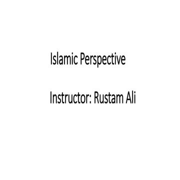 Islamic perspective | PPTX