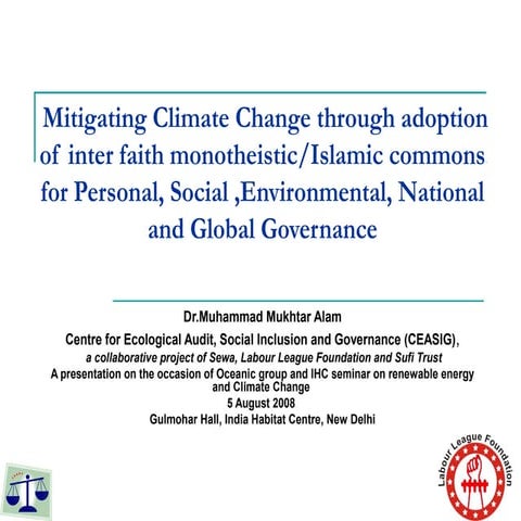 Islamic solution for mitigation of climate change | PPT