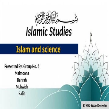 Islamic Studies Presentation on islam and science | PPTX