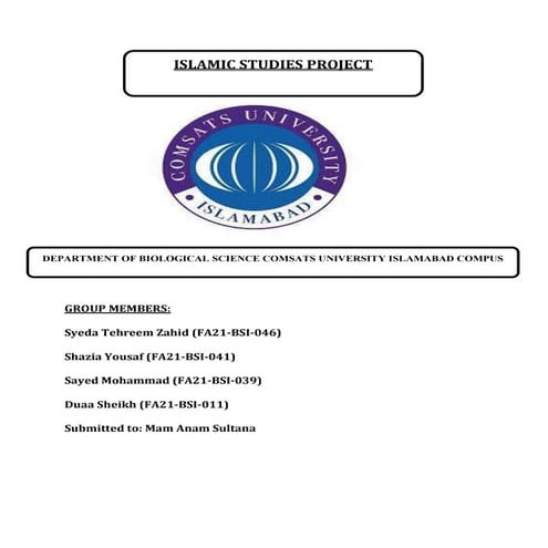 Islamic study project.docx | Islam | Religion & Spirituality