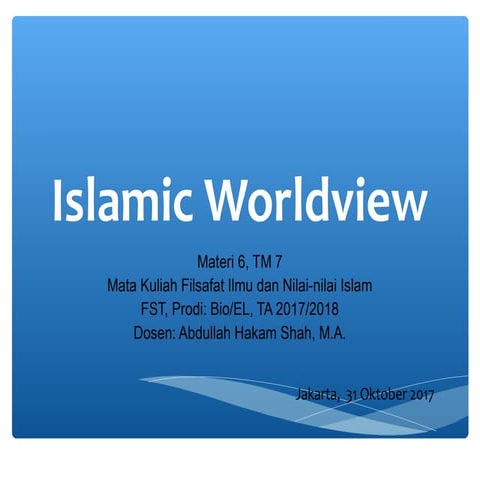 Islamic worldview | PPT