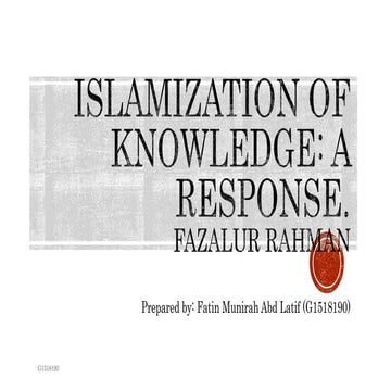 Islamization of knowledge | PPTX