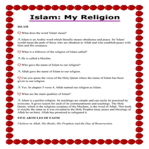 Islam my religion | PDF