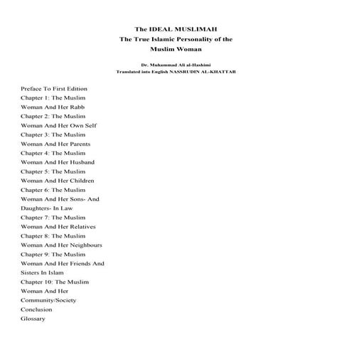 Islam the ideal muslimah & muslim personality | PDF