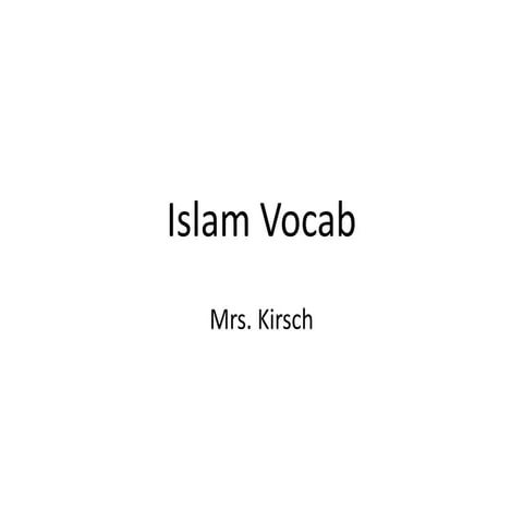 Islam Vocab | PPTX