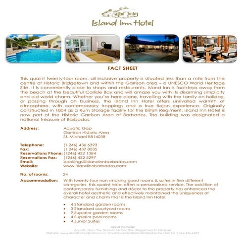 Island Inn Fact-sheet 2014 | PDF