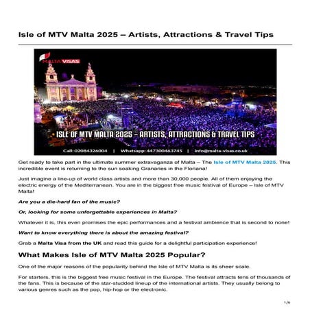 Isle of MTV Malta 2025 Artists Attractions Travel Tips.pdf